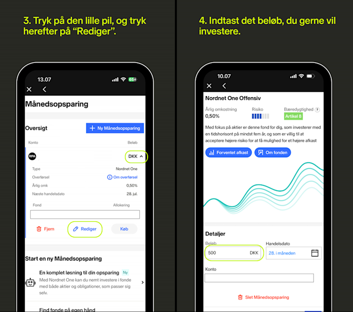 Hvordan kan jeg ændre eller sætte på pause? | Nordnet